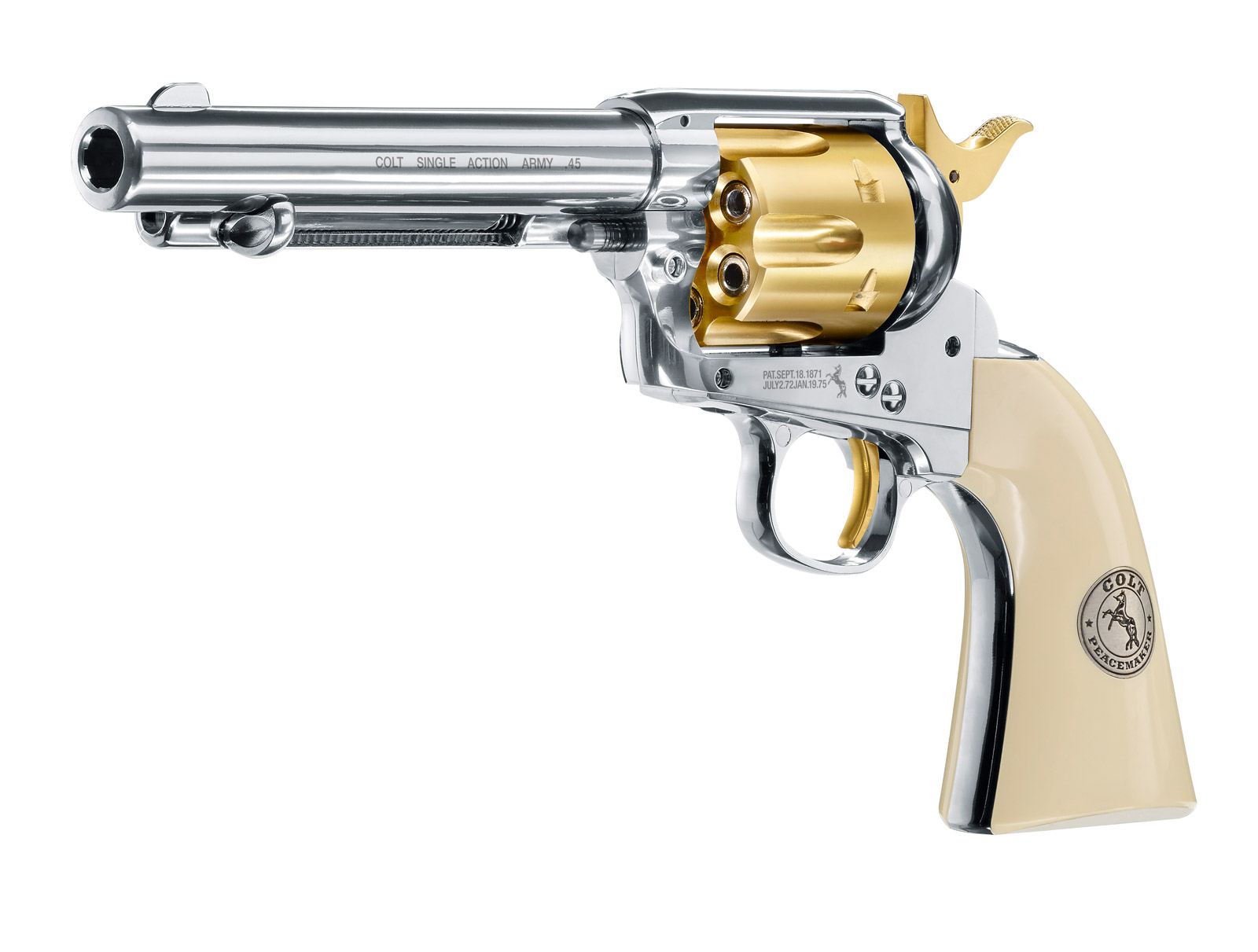 Colt SAA.45 - 5,5", Gold Edition, 4,5mm Diabol, Luftpistol Co2 ...